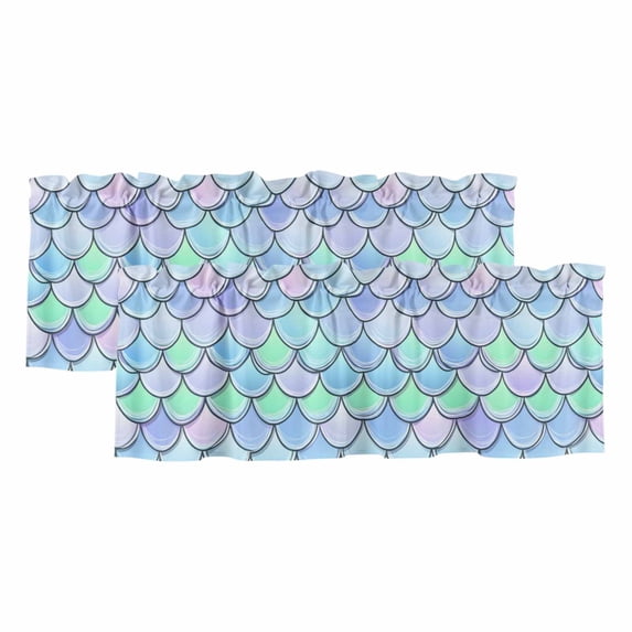 Abstract Art Coastal Valances for Windows, Decorative Rod Pocket Window ...