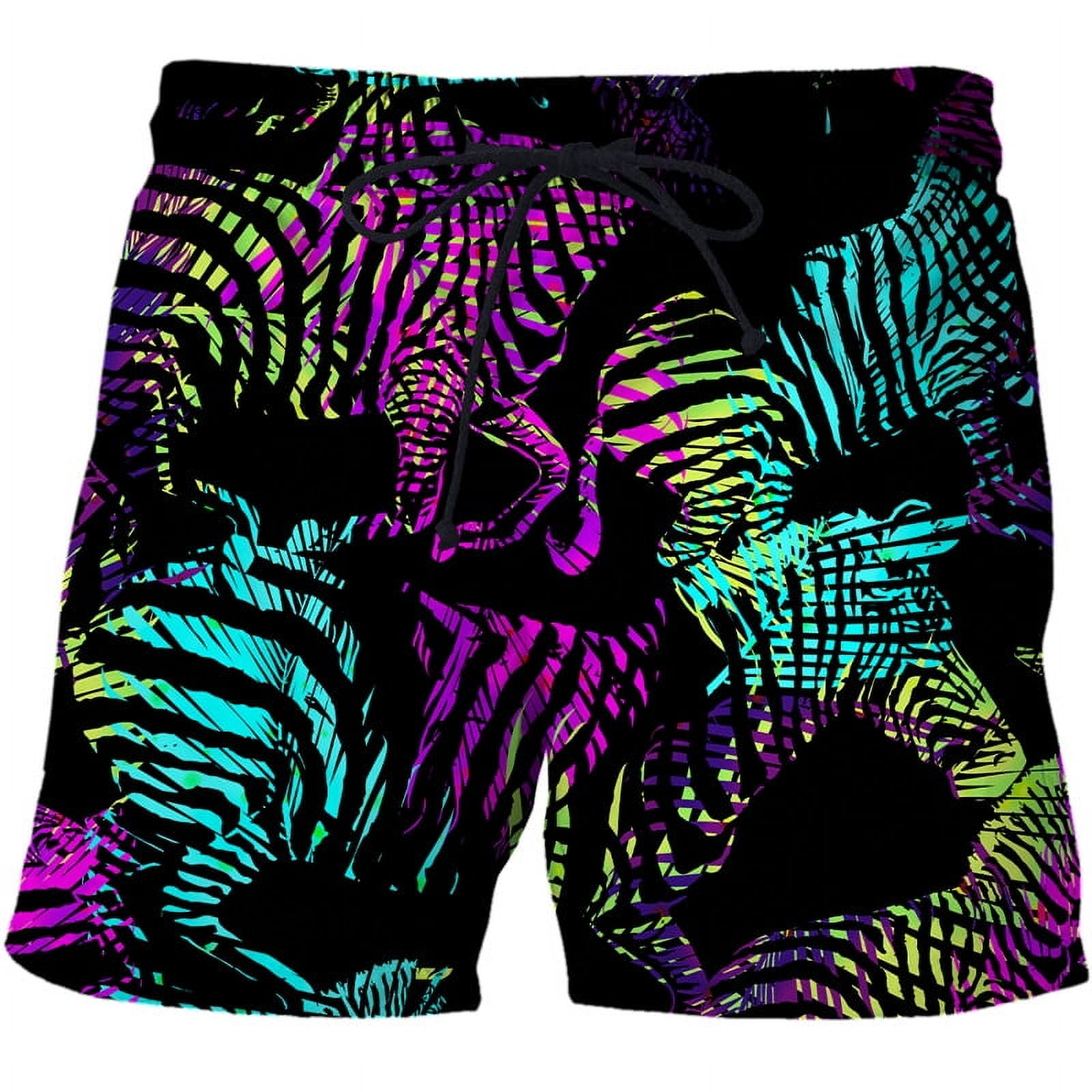 Abstract Art Color Short Pants Men Women 3D Printed Swimsuit Swim ...