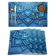 Abstract Art Cotton Linen Placemats Set of 1, Blue Gradient Flower 3D ...