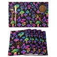 Abstract Art Cotton Linen Placemats Set of 1, Purple Green Gradient ...