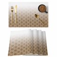 Abstract Art Cotton Linen Placemats Set of 2, Classic Brown Line ...