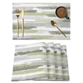 Abstract Art Cotton Linen Placemats Set of 2, Green Gray Mottled Color ...