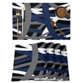 Abstract Art Cotton Linen Placemats Set of 4, Blue White Black Gray ...