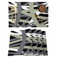 Abstract Art Cotton Linen Placemats Set of 6, Green White Black Gray ...