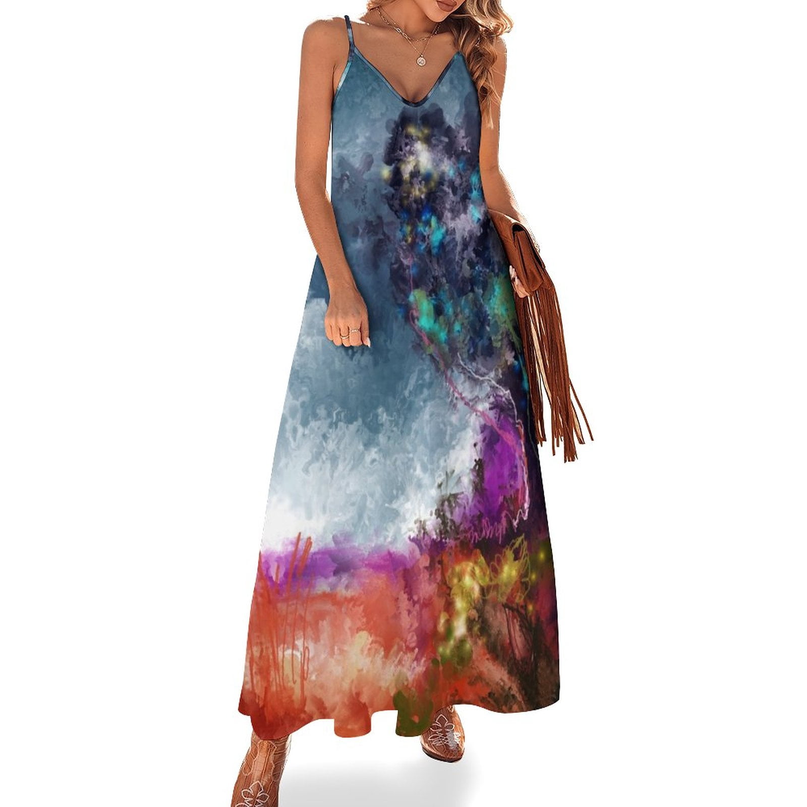 Abstract Art - Dark Trees Sleeveless Dress summer dresses ladies ...