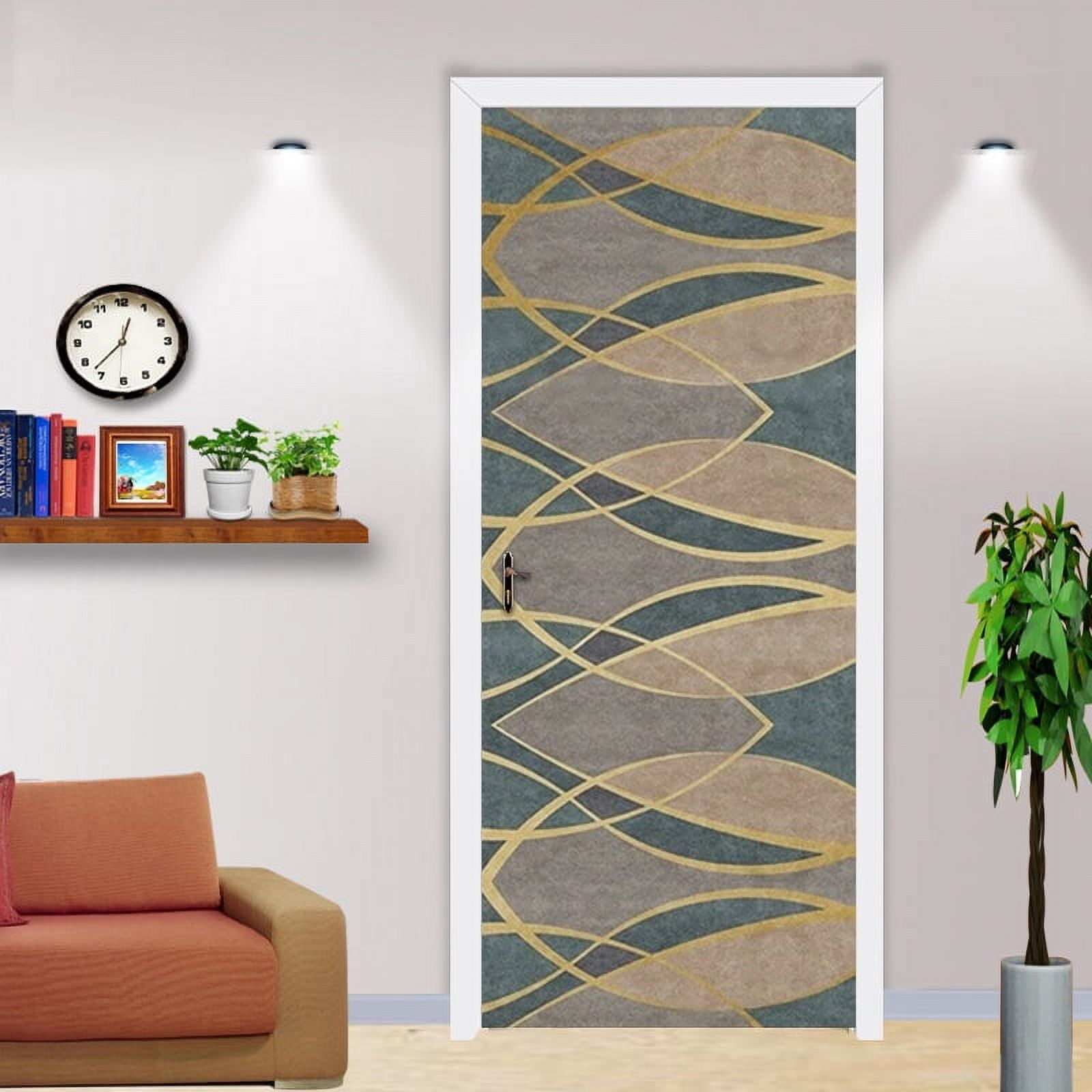 Abstract Art Decor Door Stickers Self-adhesive PVC Waterproof ...