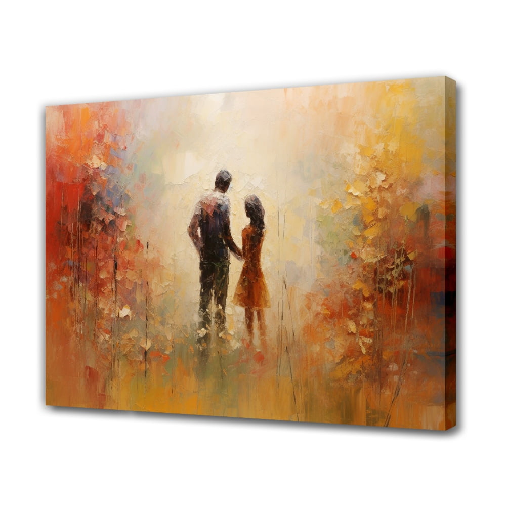 Abstract Art Decorative Painting Father And Daughter Framed Canvas ...