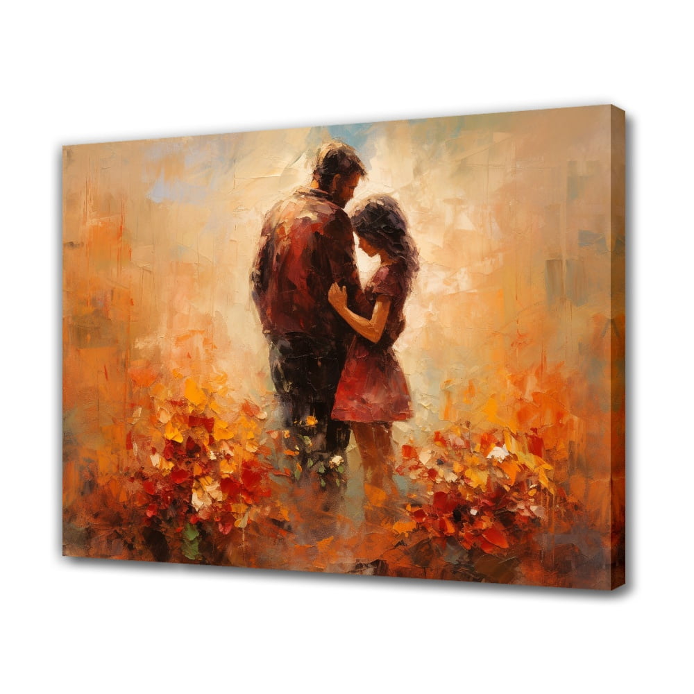 Abstract Art Decorative Painting Father And Daughter Framed Canvas ...
