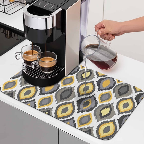 Abstract Art Dish Drying Mats for Kitchen Counter, Modern Diamond ...