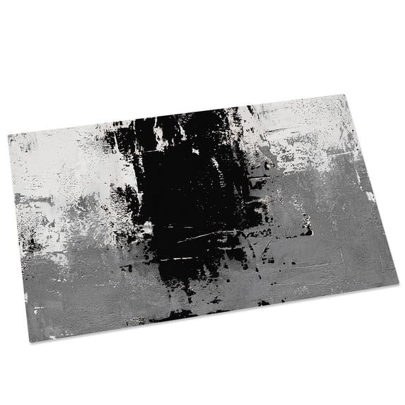 Abstract Art Door Mat 16x24 Inch Black Grey Wall Mottled Texture ...