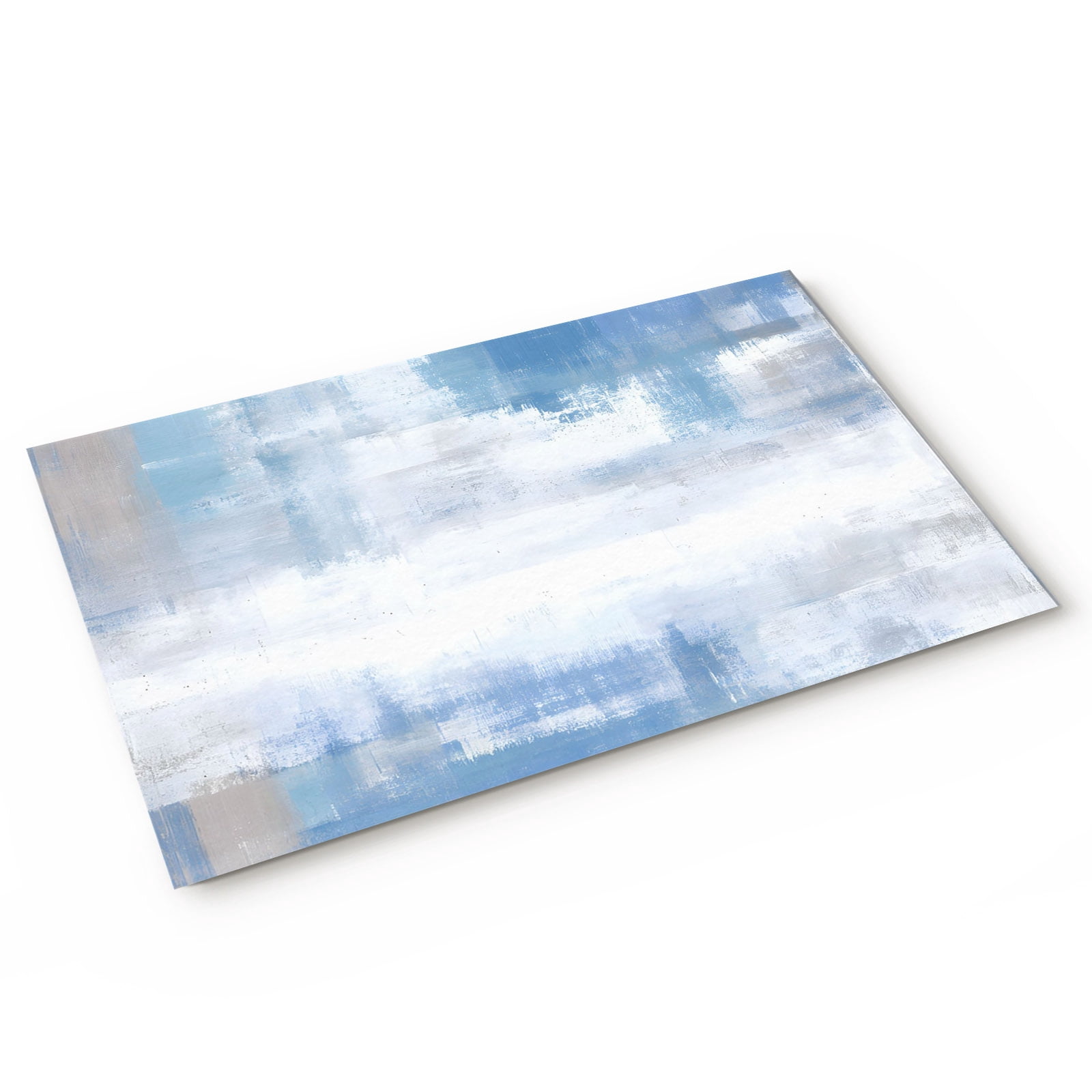 Abstract Art Door Mat Blue White Brown Color Block Gradient Modern Non ...