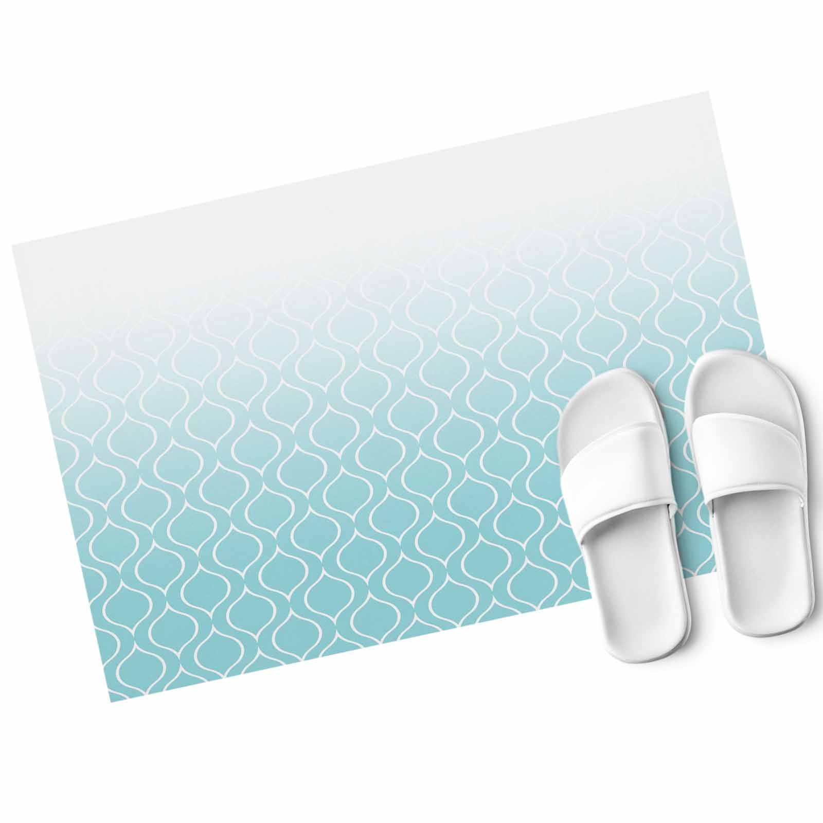 Abstract Art Door Mat Classic Blue Line Gradient Modern Non Slip ...