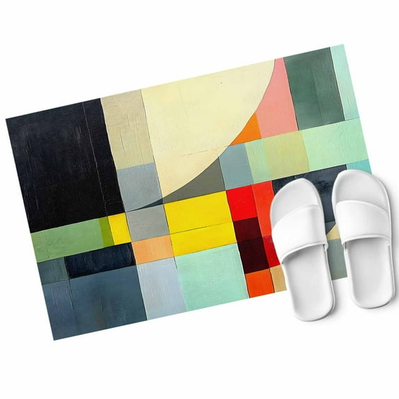 Abstract Art Door Mat Simple Color Block Collage Art Modernism Non Slip ...