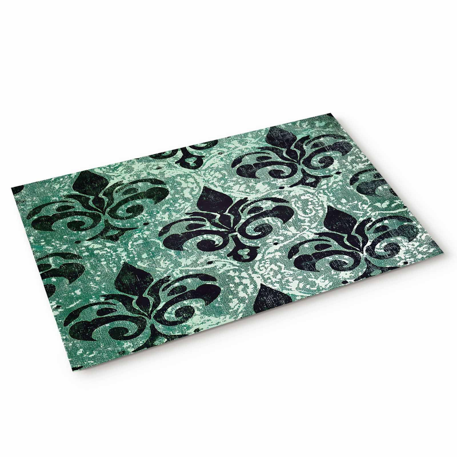 Abstract Art Door Mat Watercolor Black White Black Texture Non Slip ...