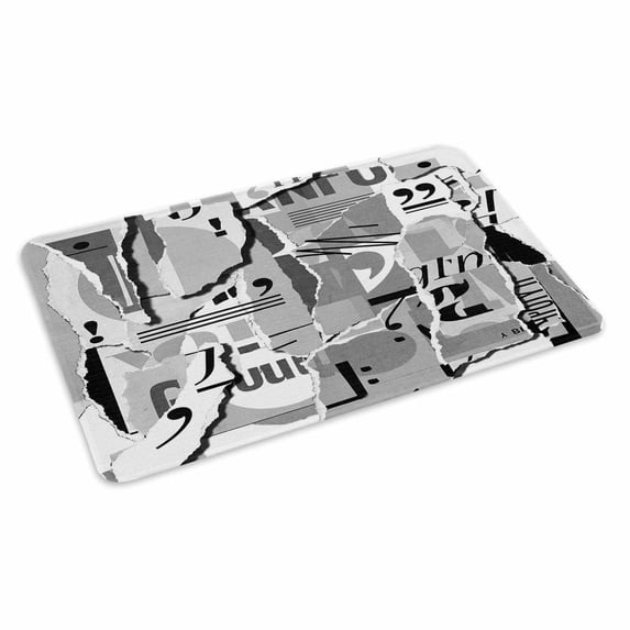 Abstract Art Doormat Black and White Collage Art Torn Paper Pieces Non ...