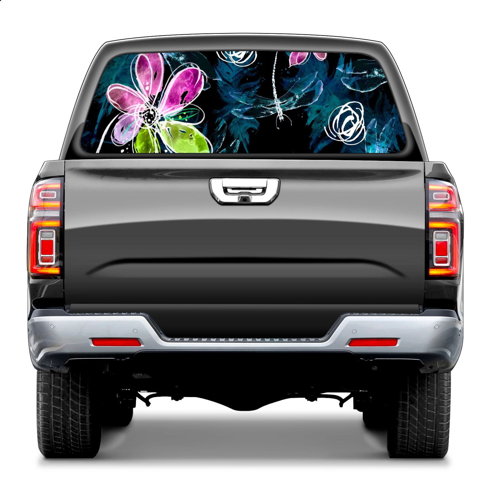 Abstract Art Dragonfly Flower Rear Window Decals for Trucks- Pickup Car ...