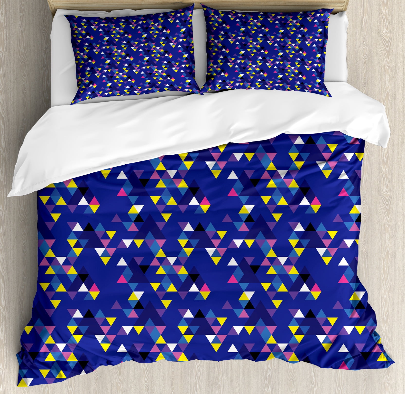 Abstract Art Duvet Cover Set, Geometric Style Triangle Shapes in ...
