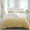 Abstract Art Duvet Cover Set Queen Size, Classic Yellow Line Gradient ...
