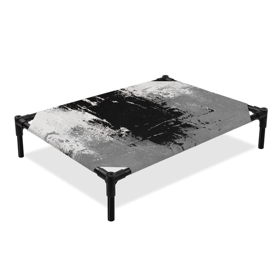 Abstract Art Elevated Dog Bed, Black Grey Wall Mottled Texture ...