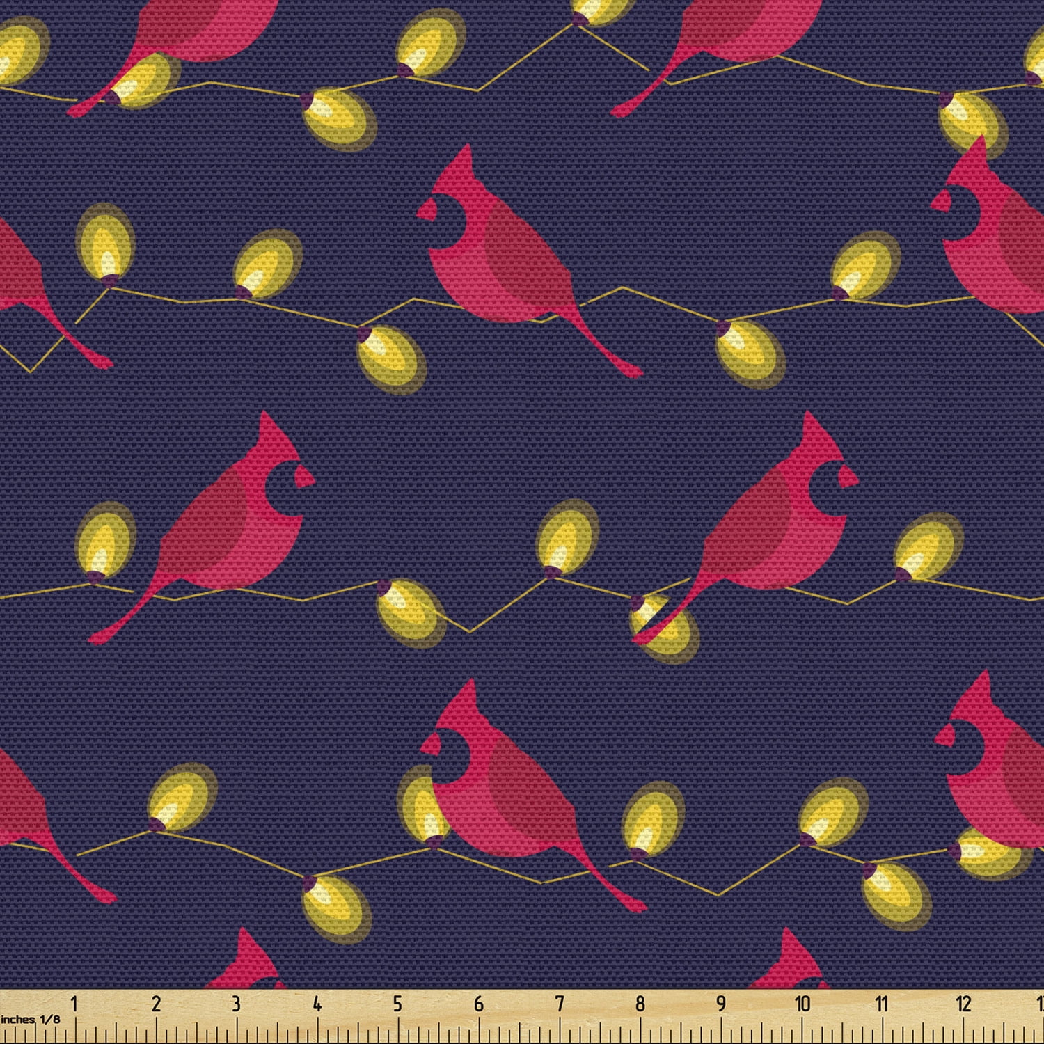 Ambesonne Abstract Art Fabric by the Yard Upholstery, Cardinal Birds on ...