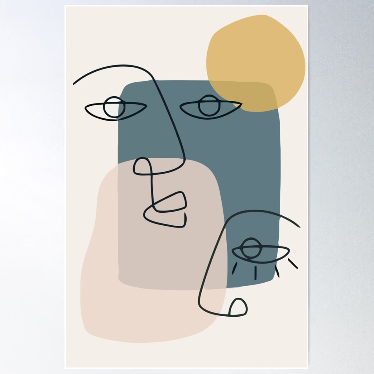 Abstract Art Face Poster Wall Art, Modern Wall Decor For Living Room ...