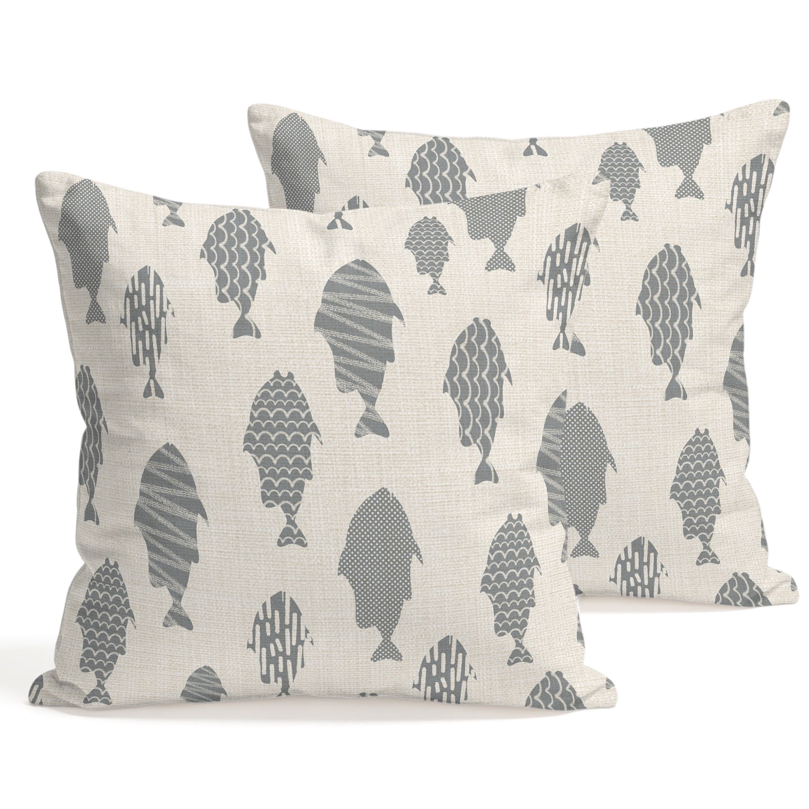 Abstract Art Fish Grey Throw Pillow Covers 18 x 18 Inch Pillow Covers ...