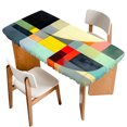 Abstract Art Fitted Rectangle Tablecloth 24" x 50" Simple Color Block ...