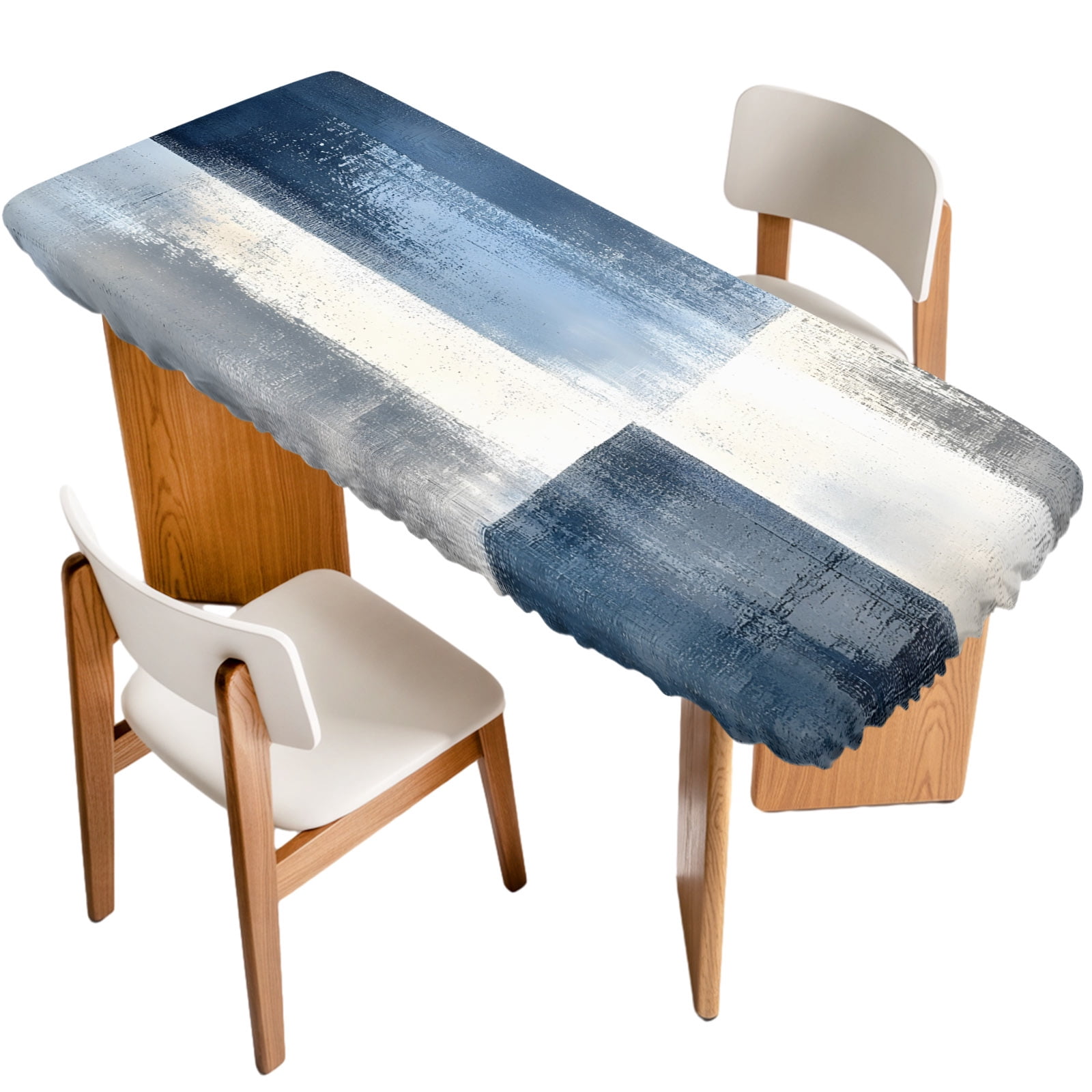 Abstract Art Fitted Rectangle Tablecloth 32" x 96" Color Block Gary ...