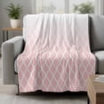 Abstract Art Fleece Throw Blanket Classic Pink Line Gradient Decoration ...