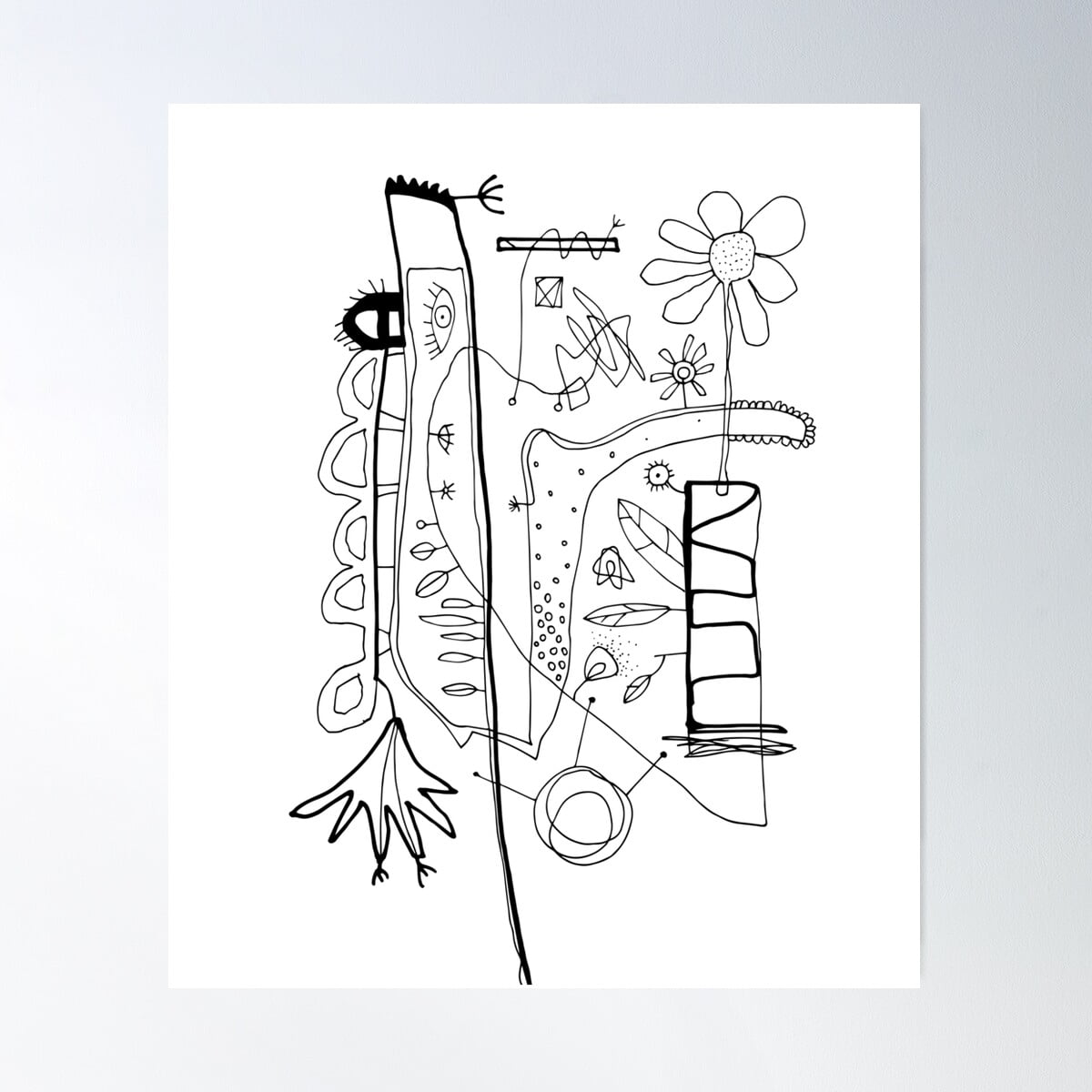 Abstract Art Floral Drawing Minimalism Linear Poster Wall Art, Modern ...