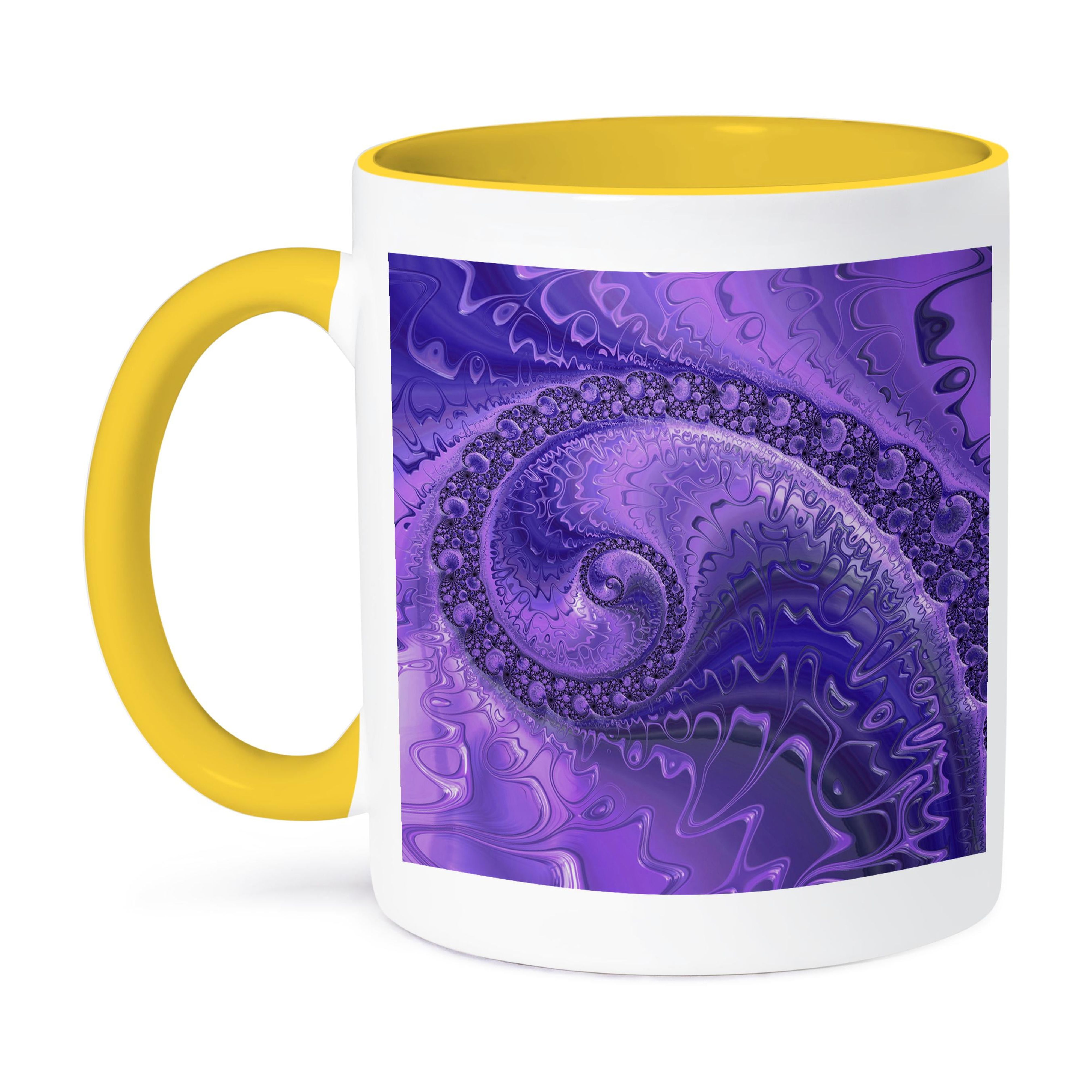 3dRose, Abstract Art Flourish Fractal In Purple And Lilac, 15oz Two ...