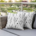Abstract Art Flower Line Texture Waterproof Throw Pillow Covers Set of ...
