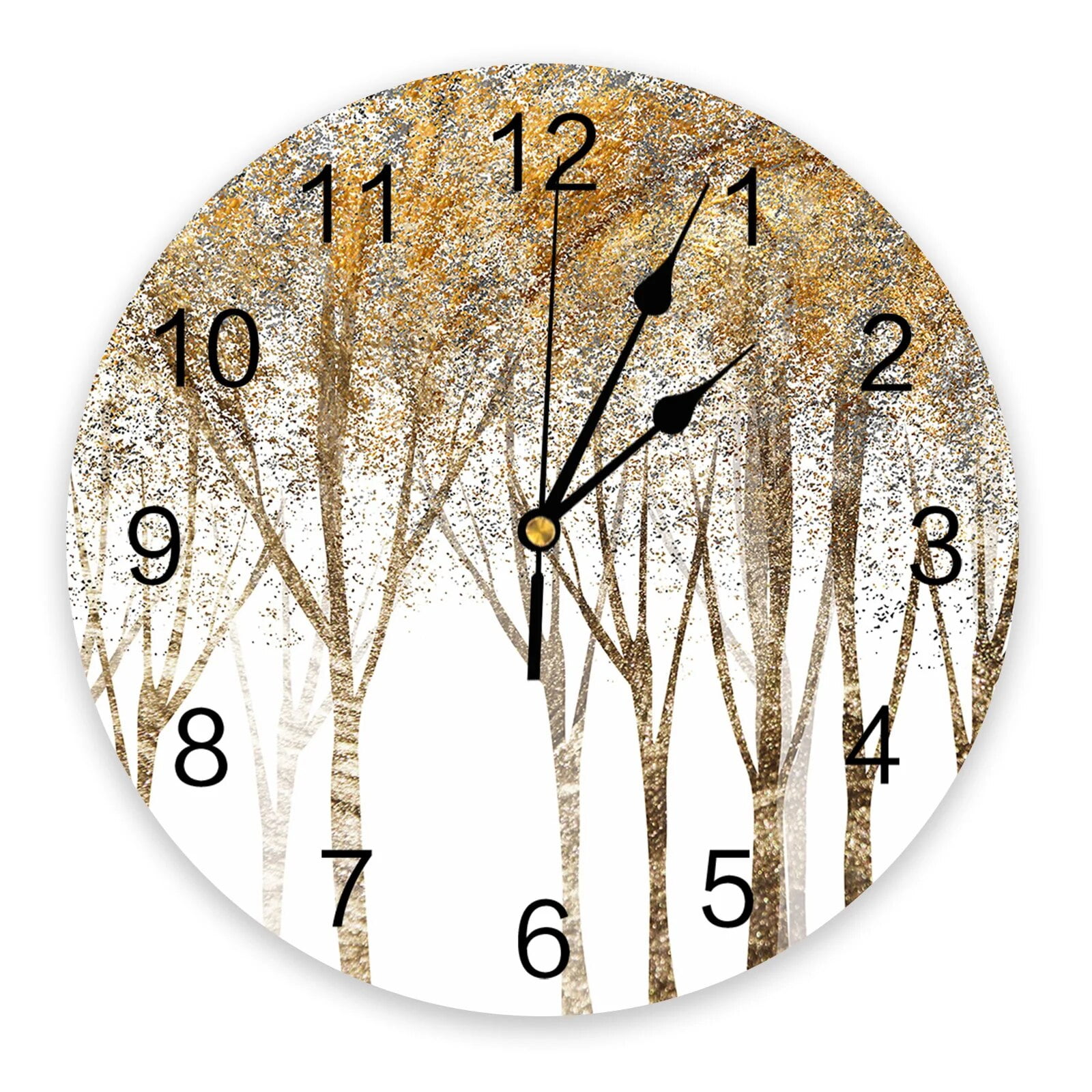 Abstract Art Forest Wall Clock Large Modern Kitchen Dinning Round Wall ...