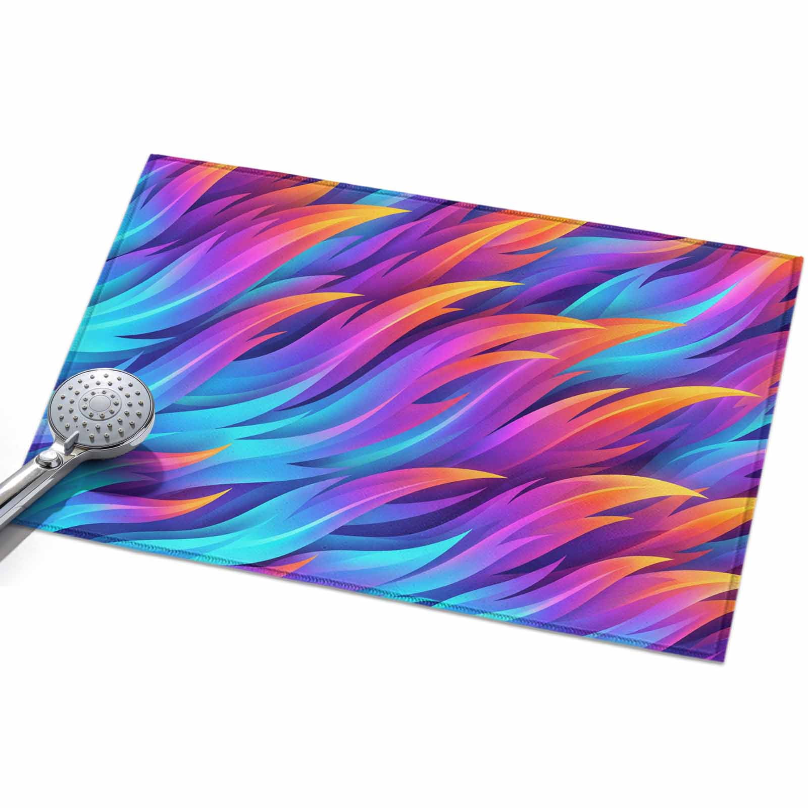Abstract Art Front Door Rugs 2x3ft Blue Purple Yellow Gradient Flame ...