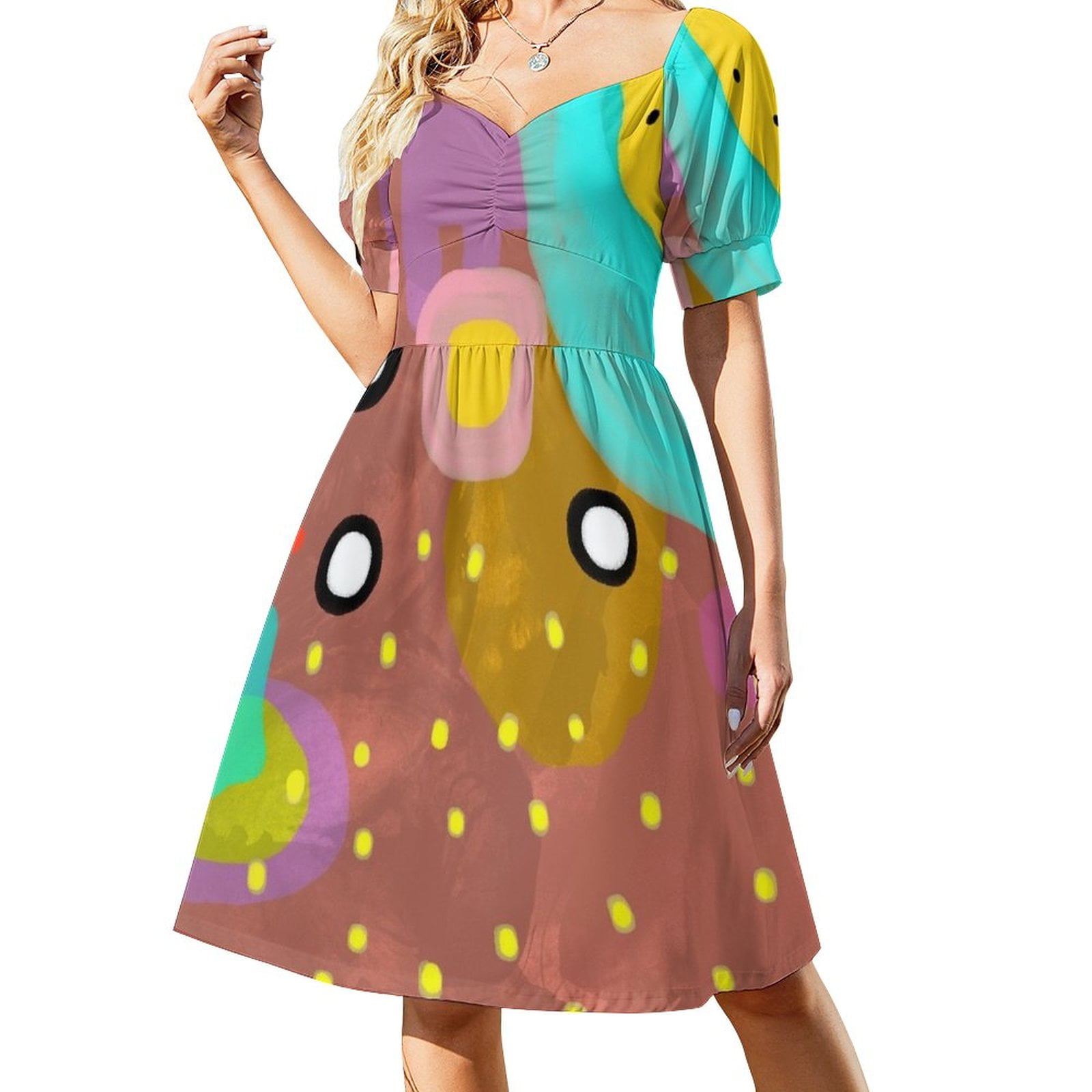 Abstract Art Fruits Sleeveless Dress prom dresses 2024 - Walmart.com