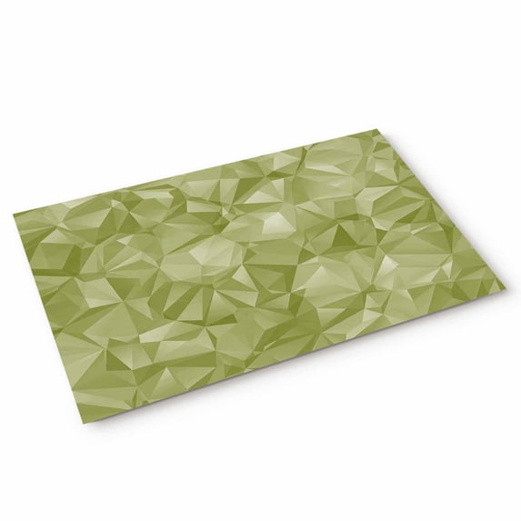 Abstract Art Geometric Door Mat Green Modern Artificial Shape Non Slip ...