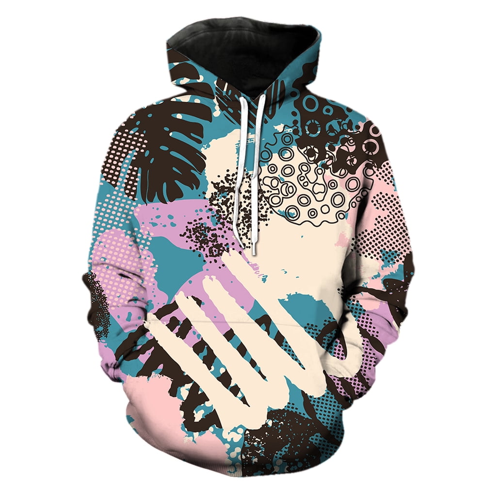 Abstract Art Graffiti Men's Hoodies Cool 3D Printed With Hood Jackets ...