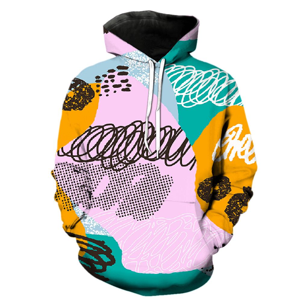 Abstract Art Graffiti Men's Hoodies Cool 3D Printed With Hood Jackets ...