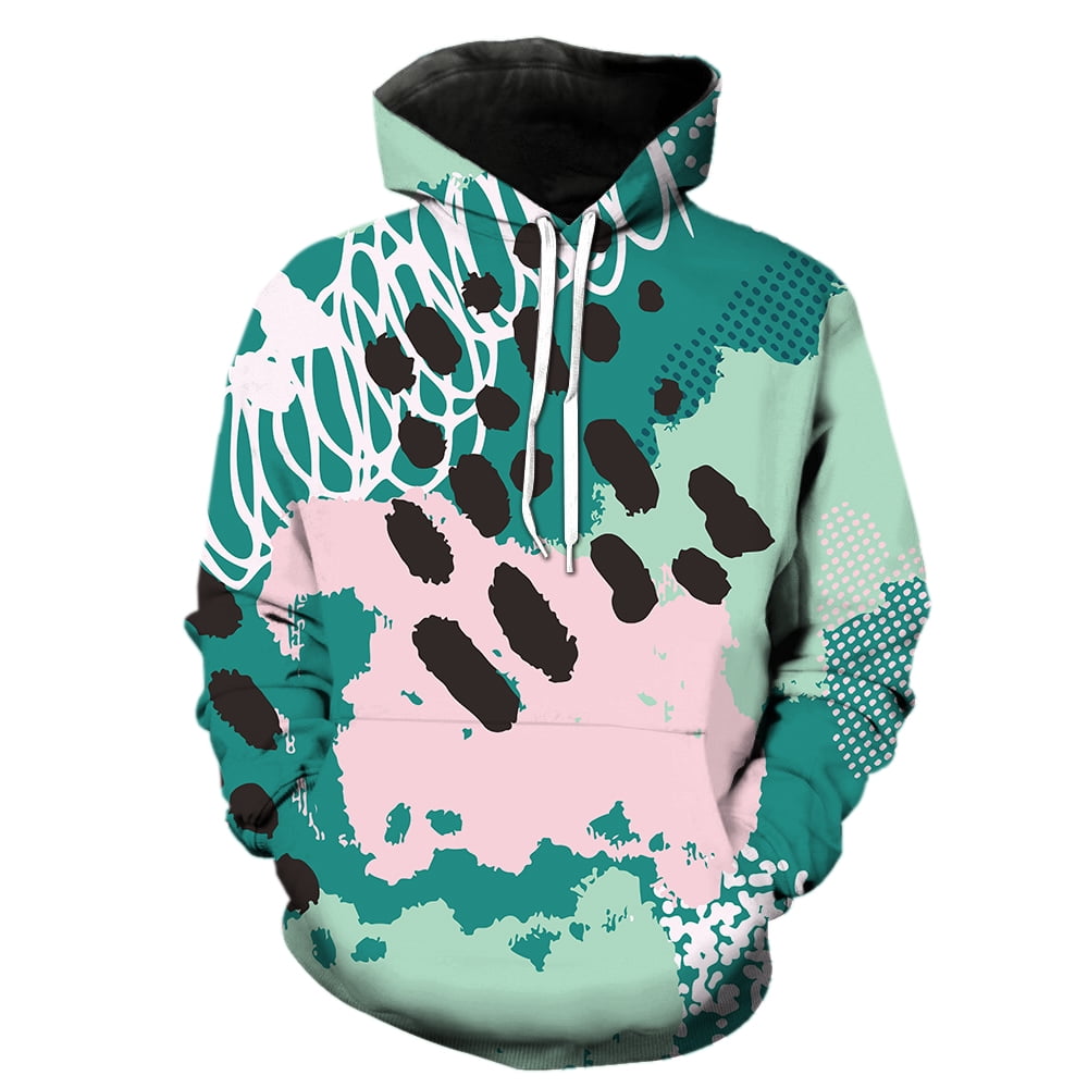Abstract Art Graffiti Men's Hoodies Cool 3D Printed With Hood Jackets ...