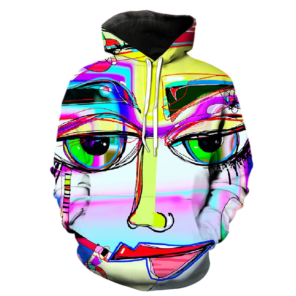 Abstract Art Graffiti Men's Hoodies Oversized 3D Print Streetwear Cool ...