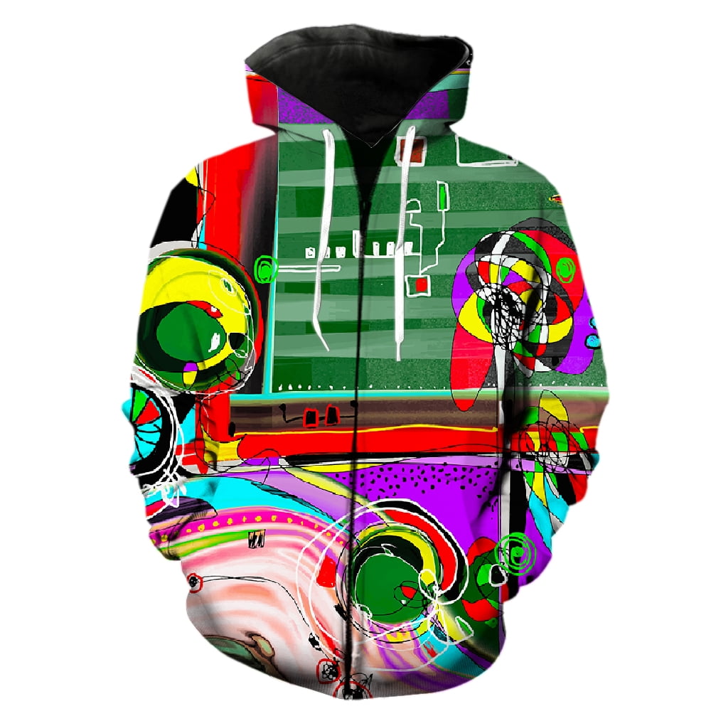 Abstract Art Graffiti Men's Zipper Hoodie 3D Print Spring Long Sleeve ...