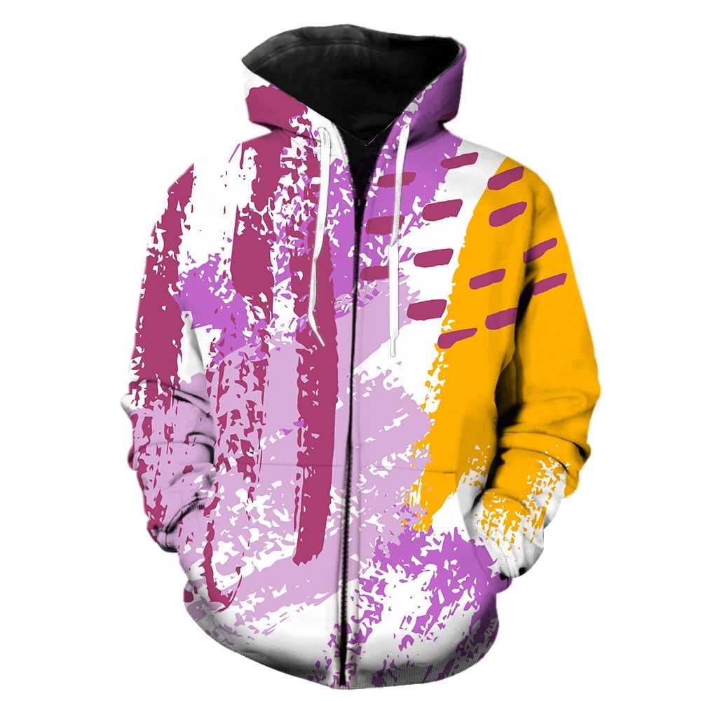Abstract Art Graffiti Men's Zipper Hoodie Cool Fashion 3D Print ...