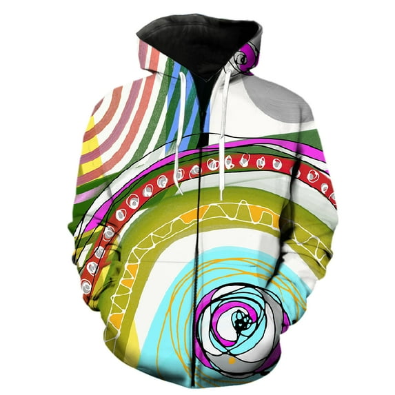 Abstract Art Graffiti Men's Zipper Hoodie Fashion Casual Long Sleeve ...