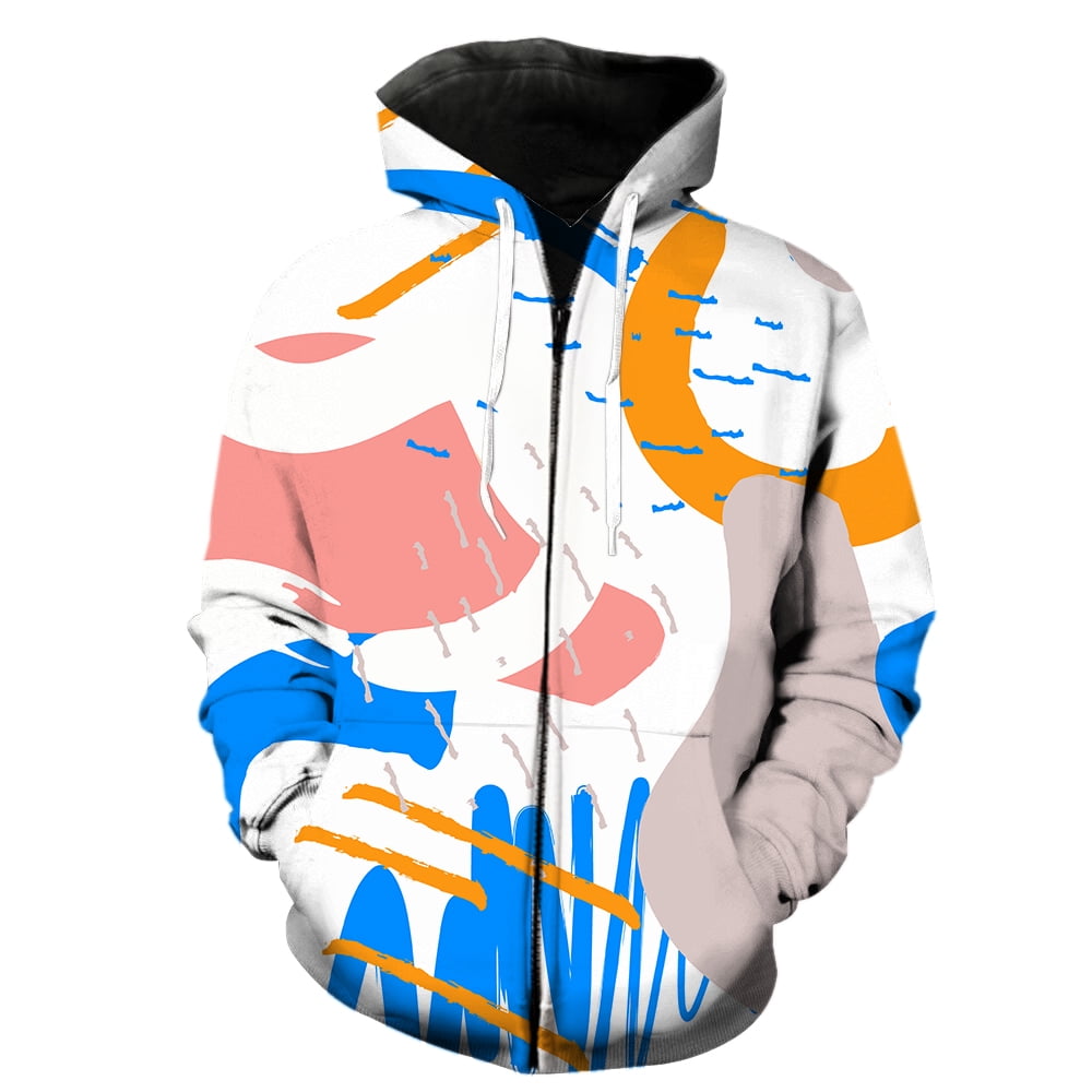 Abstract Art Graffiti Men's Zipper Hoodie Hip Hop Sweatshirts ...