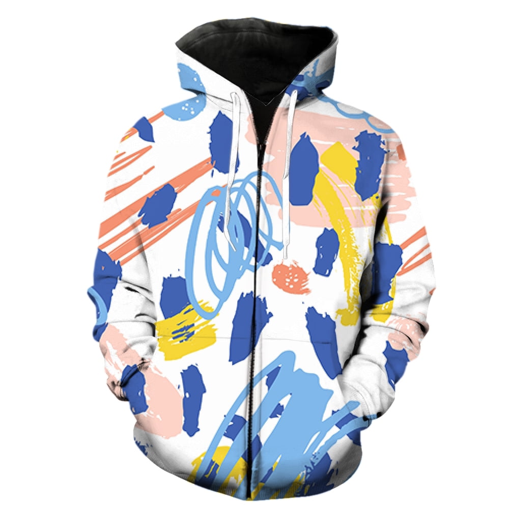 Abstract Art Graffiti Men's Zipper Hoodie Oversized 2024 Hot Sale ...