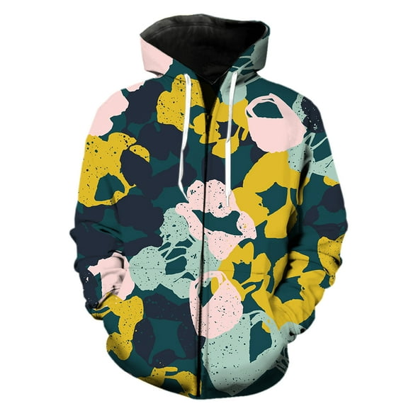 Abstract Art Graffiti Men's Zipper Hoodie Streetwear Harajuku Spring ...