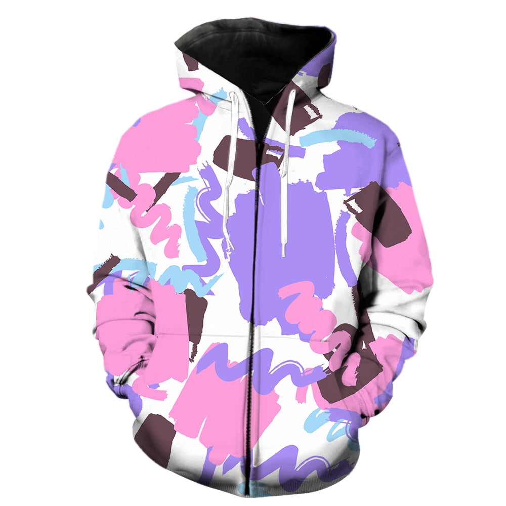 Abstract Art Graffiti Men's Zipper Hoodie Streetwear Harajuku Spring ...