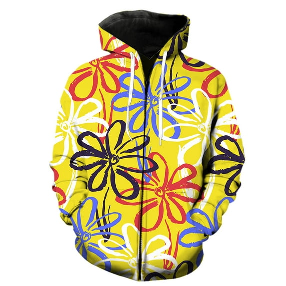 Abstract Art Graffiti Men's Zipper Hoodie Teens Oversized Cool Spring ...