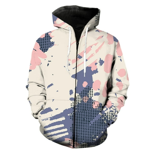 Abstract Art Graffiti Men's Zipper Hoodie Teens Oversized Cool Spring ...