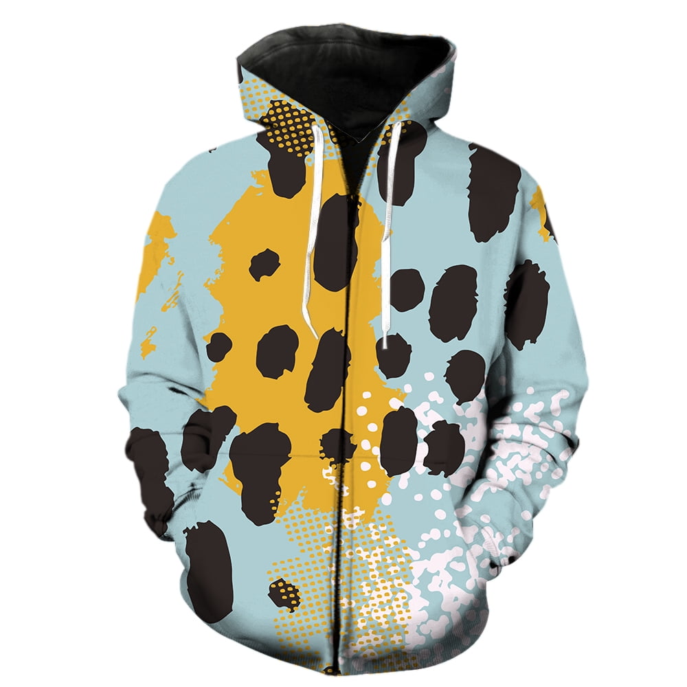 Abstract Art Graffiti Men's Zipper Hoodie Teens Oversized Cool Spring ...